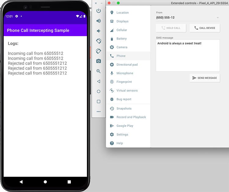 GitHub - zsasko/phone-call-intercepting-sample