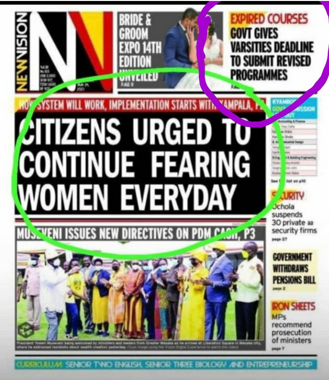 ALTERED: This New Vision newspaper front page is doctored