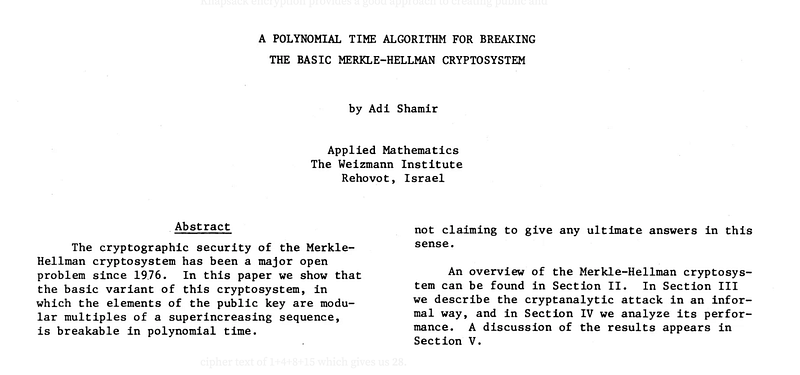 David Naccache and Jacques Stern: And The Yet To Be Cracked Cipher