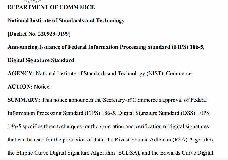 Say Hello To The EdDSA Standard and FIPS 186–5 (And A Long Goodbye to DSA)