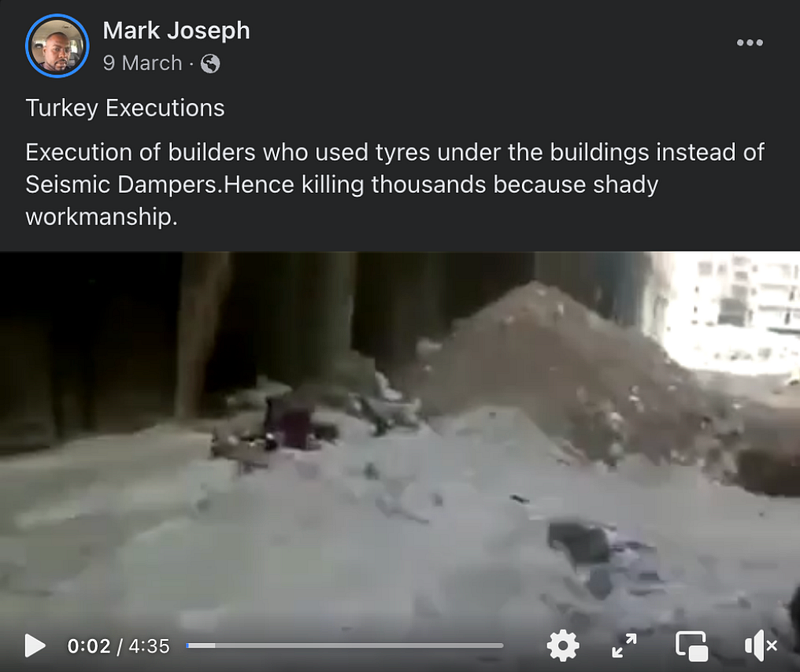 FALSE: This video doesn’t show the execution of builders in Türkiye for ...