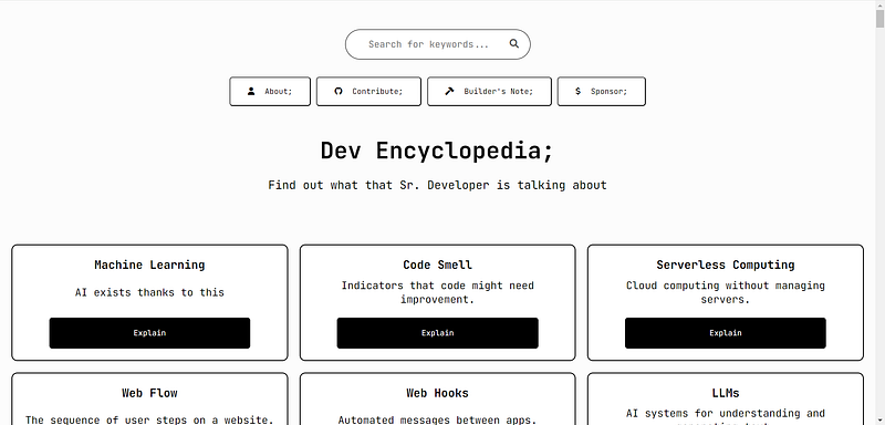Try Dev Encyclopedia: A “Wikipedia”, but for developers