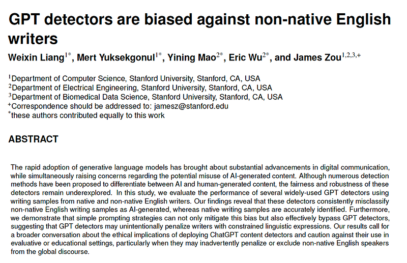AI Detectors: The Ethical Dilemma of Bias Towards Native English Speakers