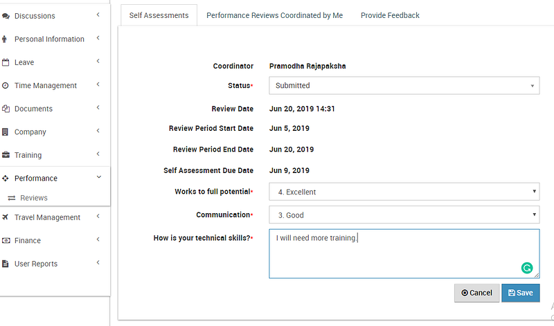Performance Review Module in IceHrm