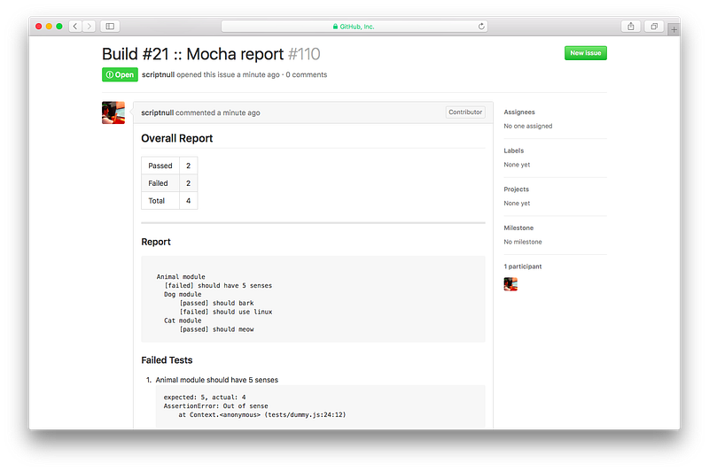 mocha-github-reporter v1.0.0 – Vishnu Bharathi – Medium
