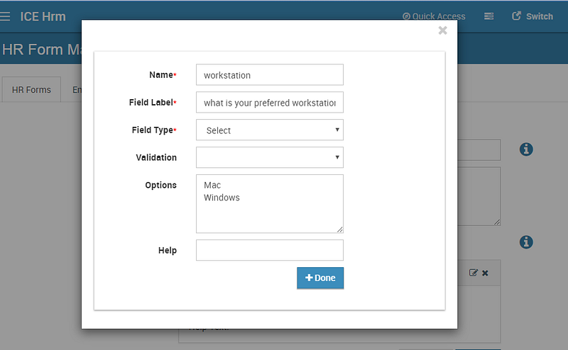 How to create a HR form?
