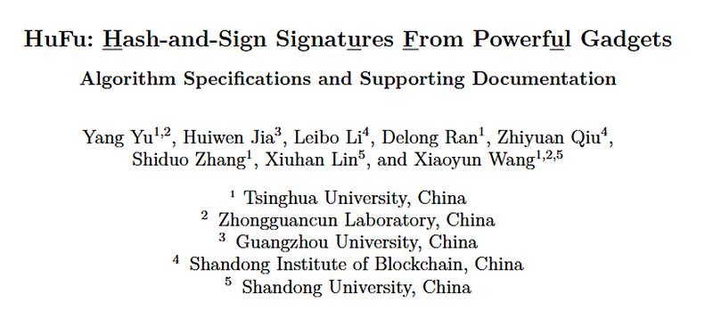 HuFu (Hash-and-Sign Signatures From Powerful Gadgets)