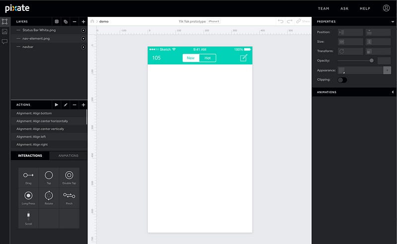 Pixate Tutorial: Animation based on scroll direction with pull to refresh