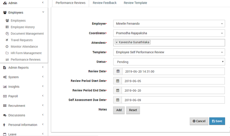 Performance Review Module in IceHrm