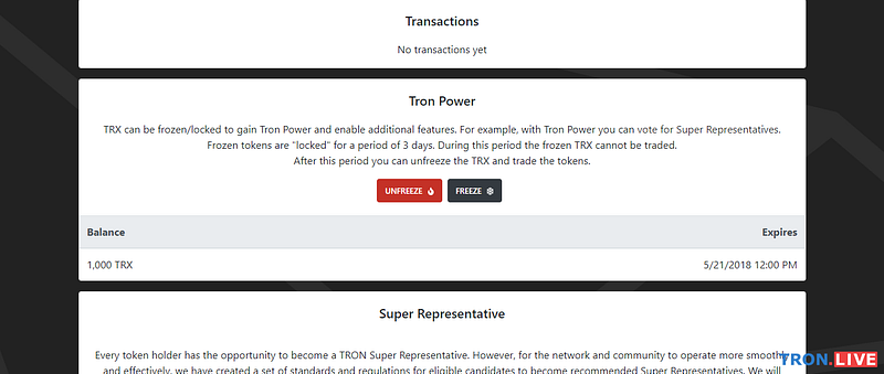 Tron Scan Wallet Shows ZERO Tron Power! — UNable to Un/Freeze Tron : r ...