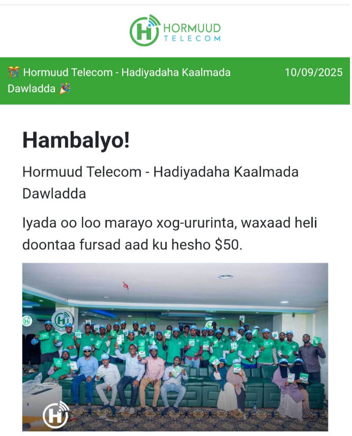 HOAX: This post claiming Somalia’s Hormuud Telecom is offering $50 ...