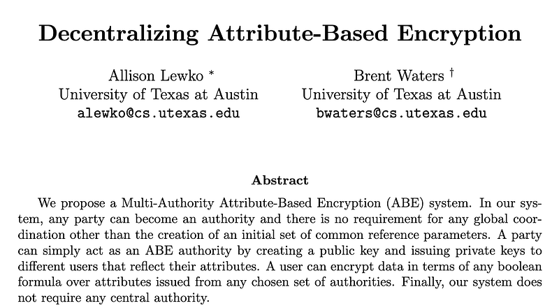 MAABE: Multi-Authority Attribute-Based Encryption scheme