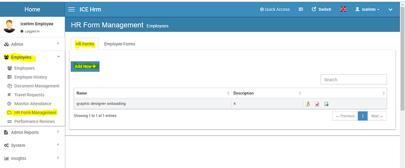 How to create a HR form?