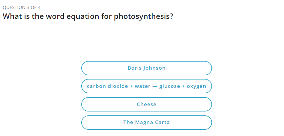 Word Equation For Photosynthesis