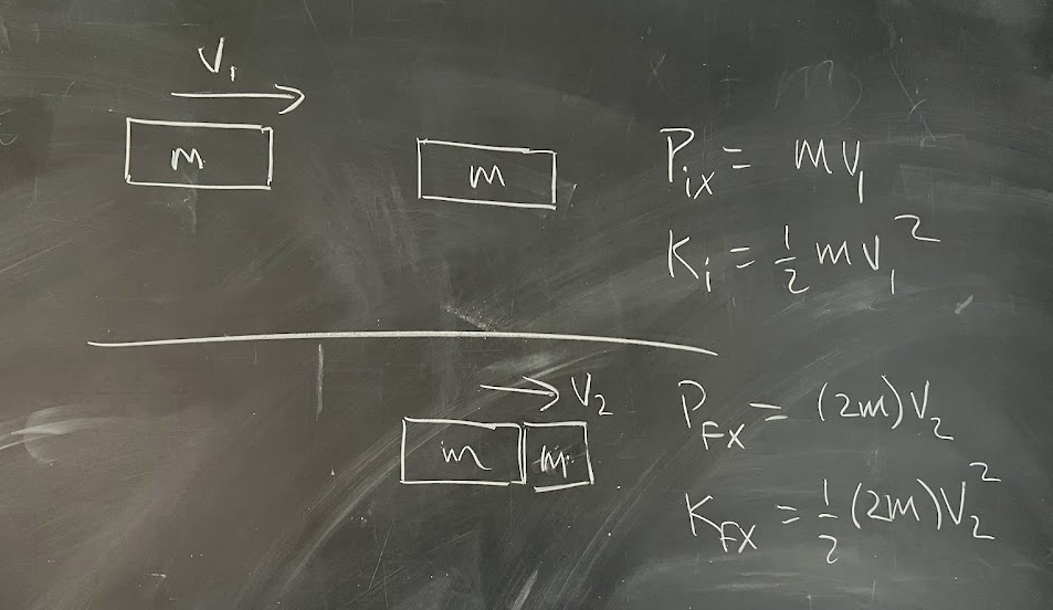 When two objects interact in a collision, momentum is conserved where momentum (p) is defined as ...