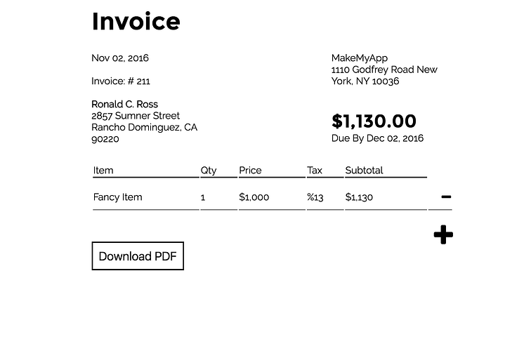 Create invoice